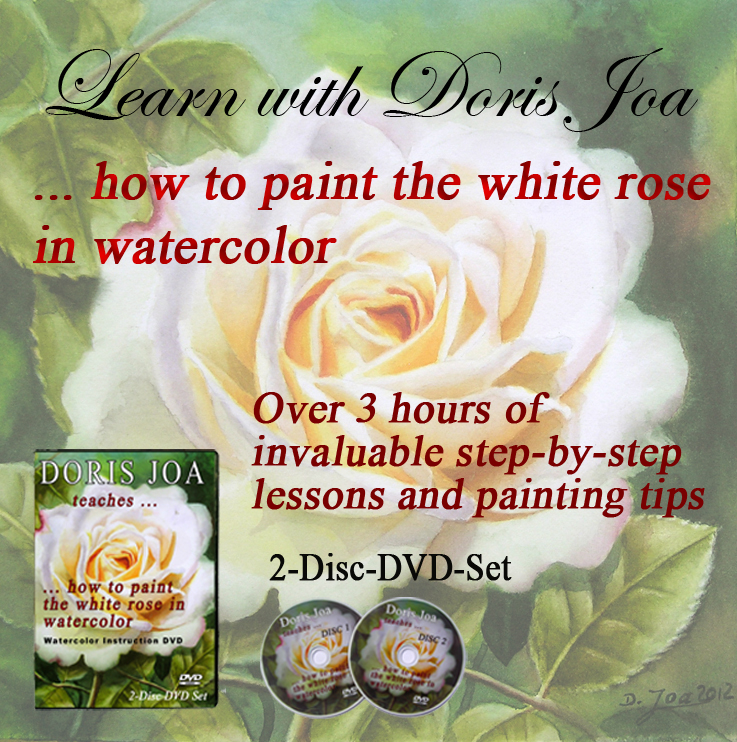 Watercolor DVD by Doris Joa - Watercolor & Oil Paintings of Roses and ...